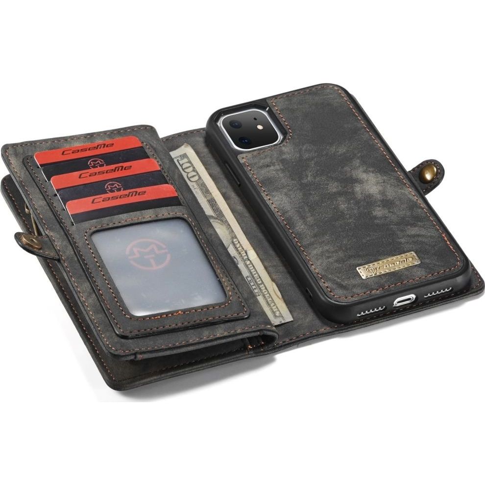 Caseme 008 iPhone 11 Hülle Abnehmbare 2in1 Klapphülle Geldbörse - Schwarz 564383 - huellendirekt.de